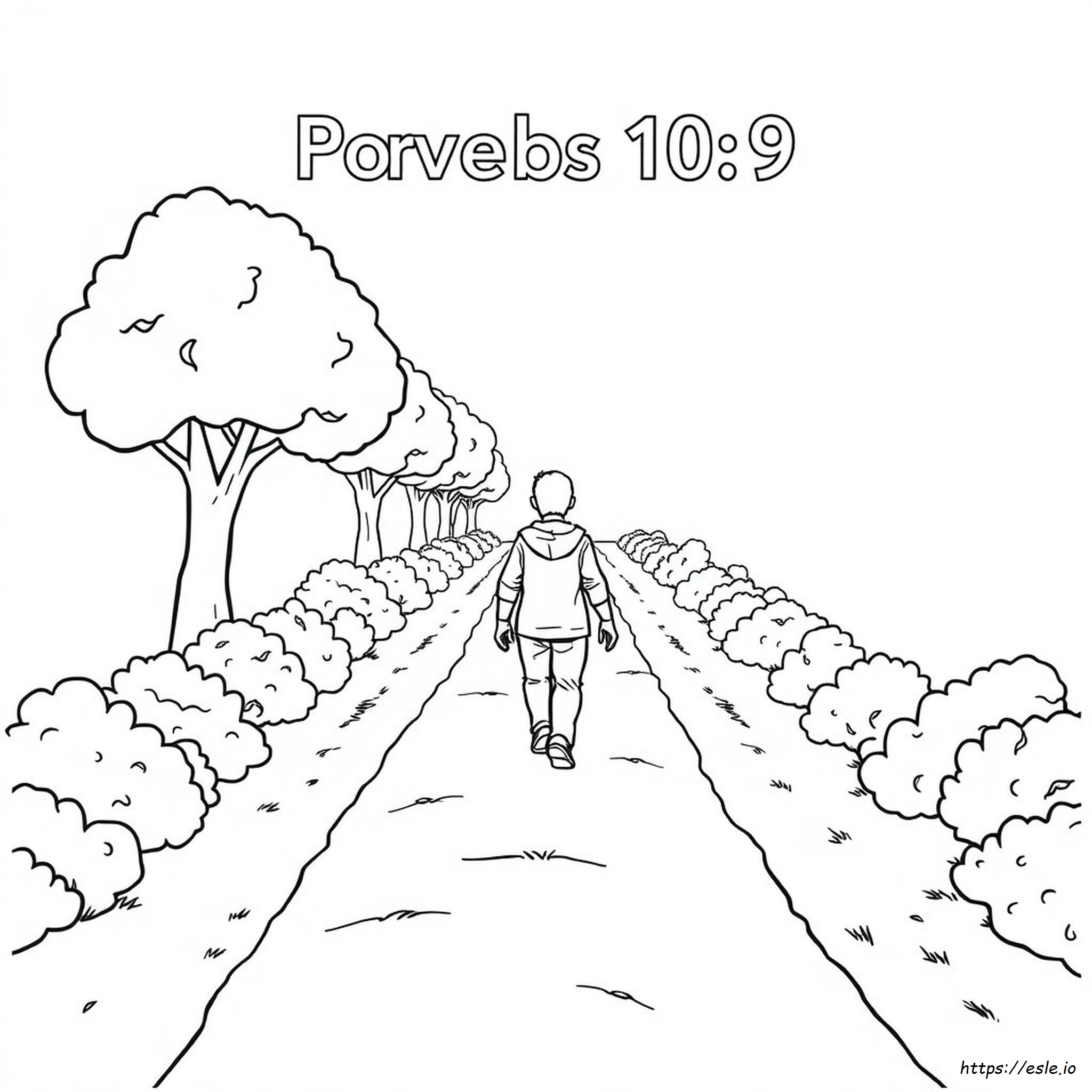 Proverbs 10:9 Coloring Page