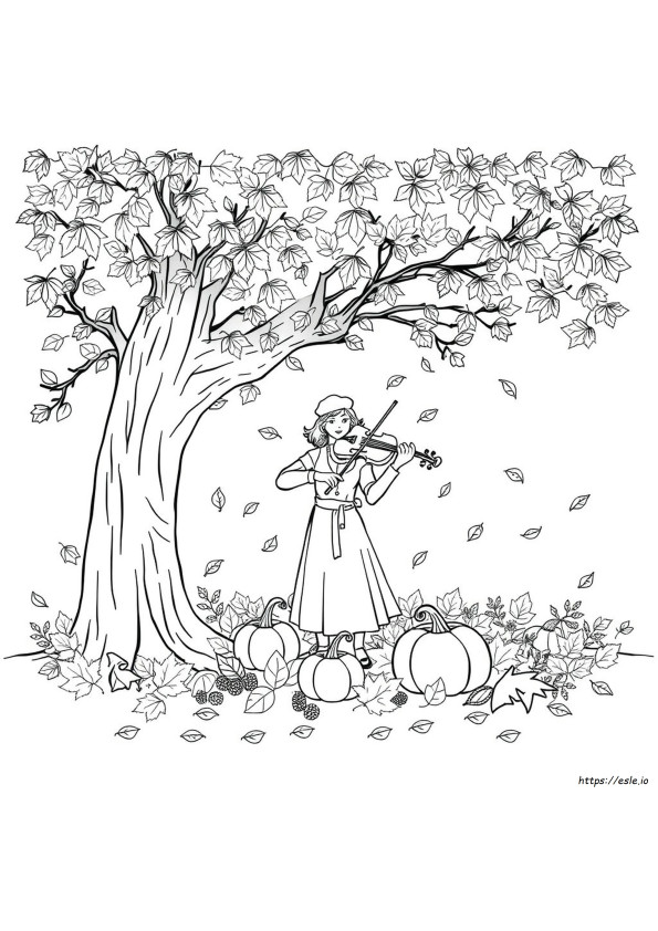 Fall Music Coloring Pages