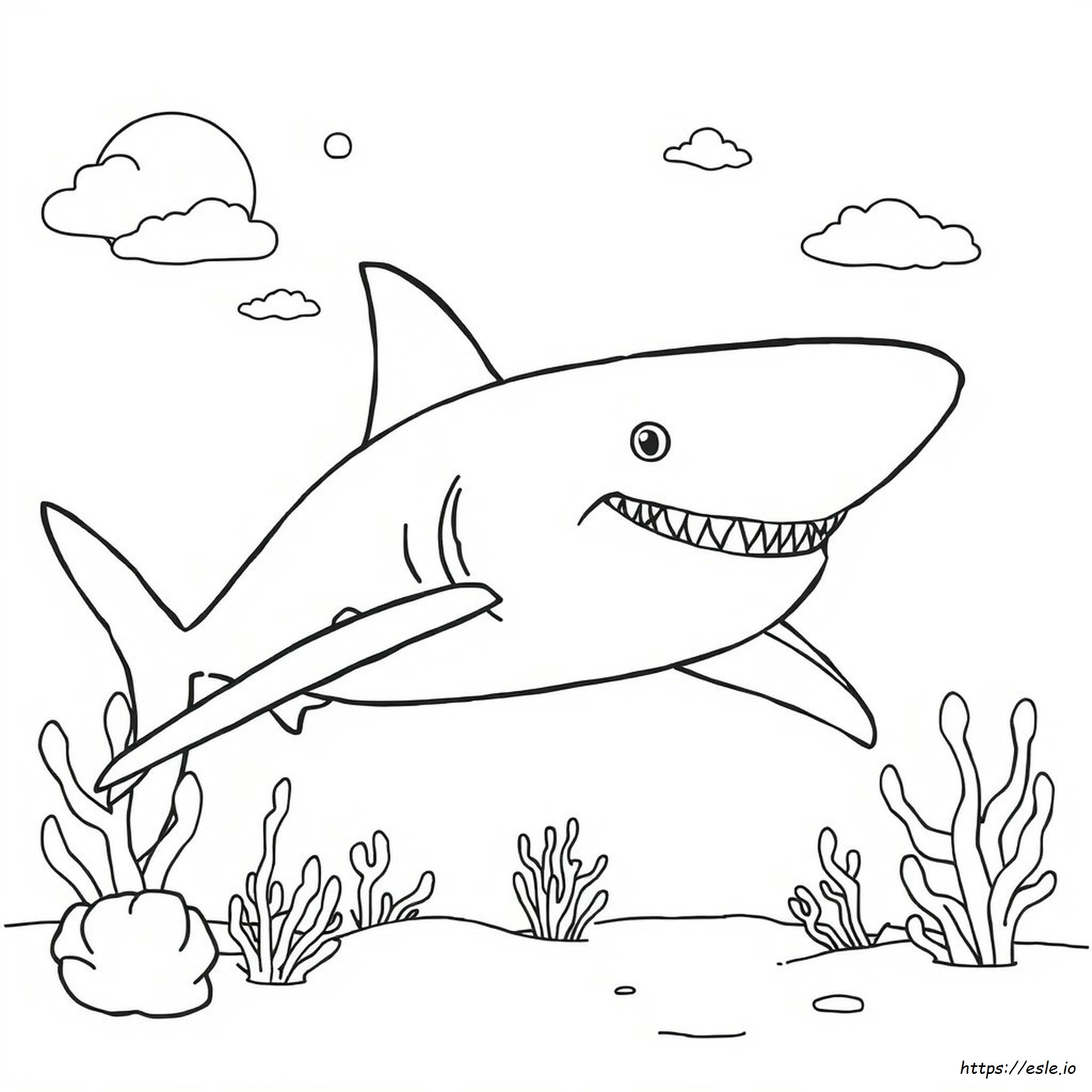 Great White Shark Colouring