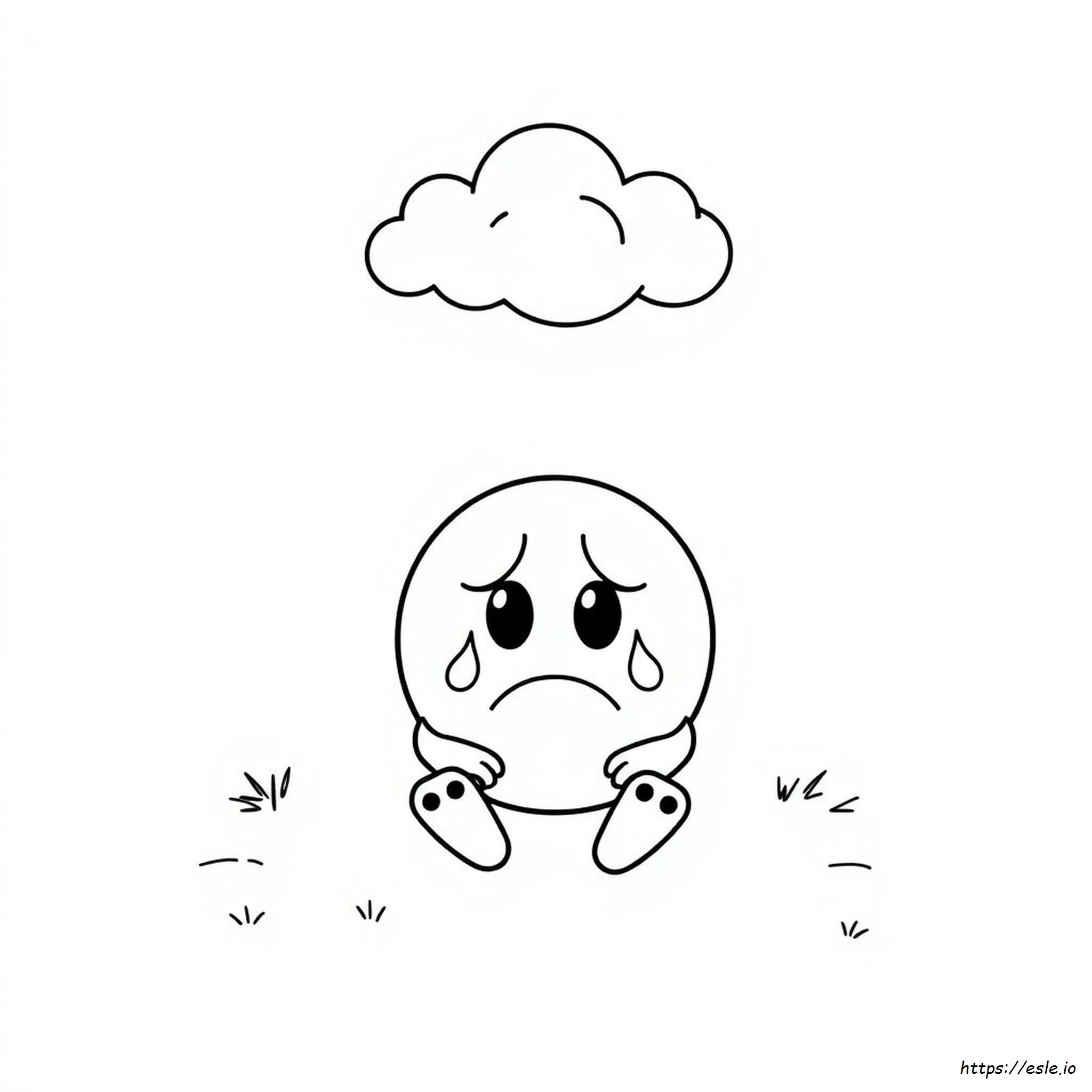 Emotikon Sedih Gambar Mewarnai