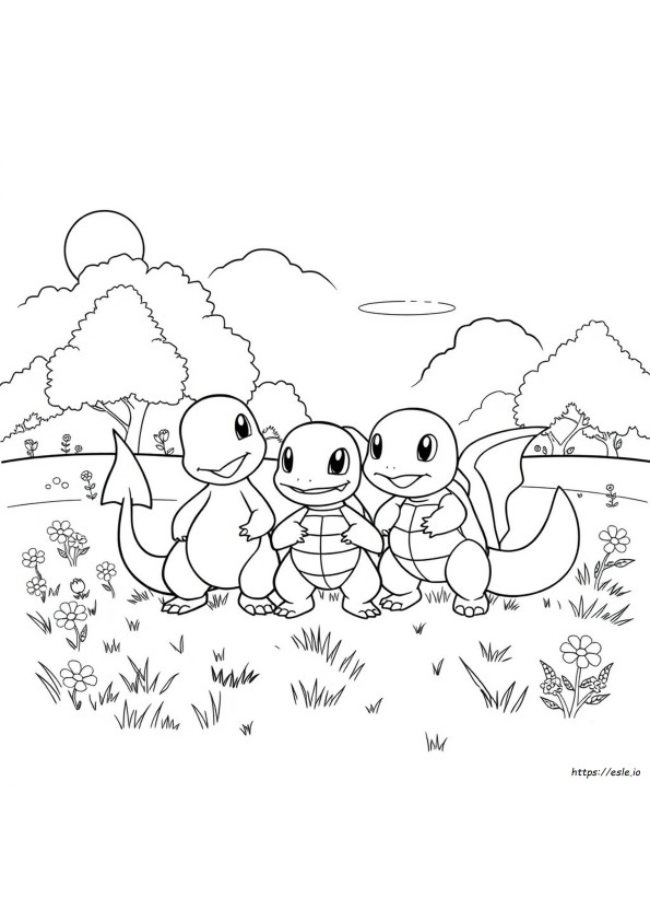 Charizard Blastoise Venusaur Coloring Page