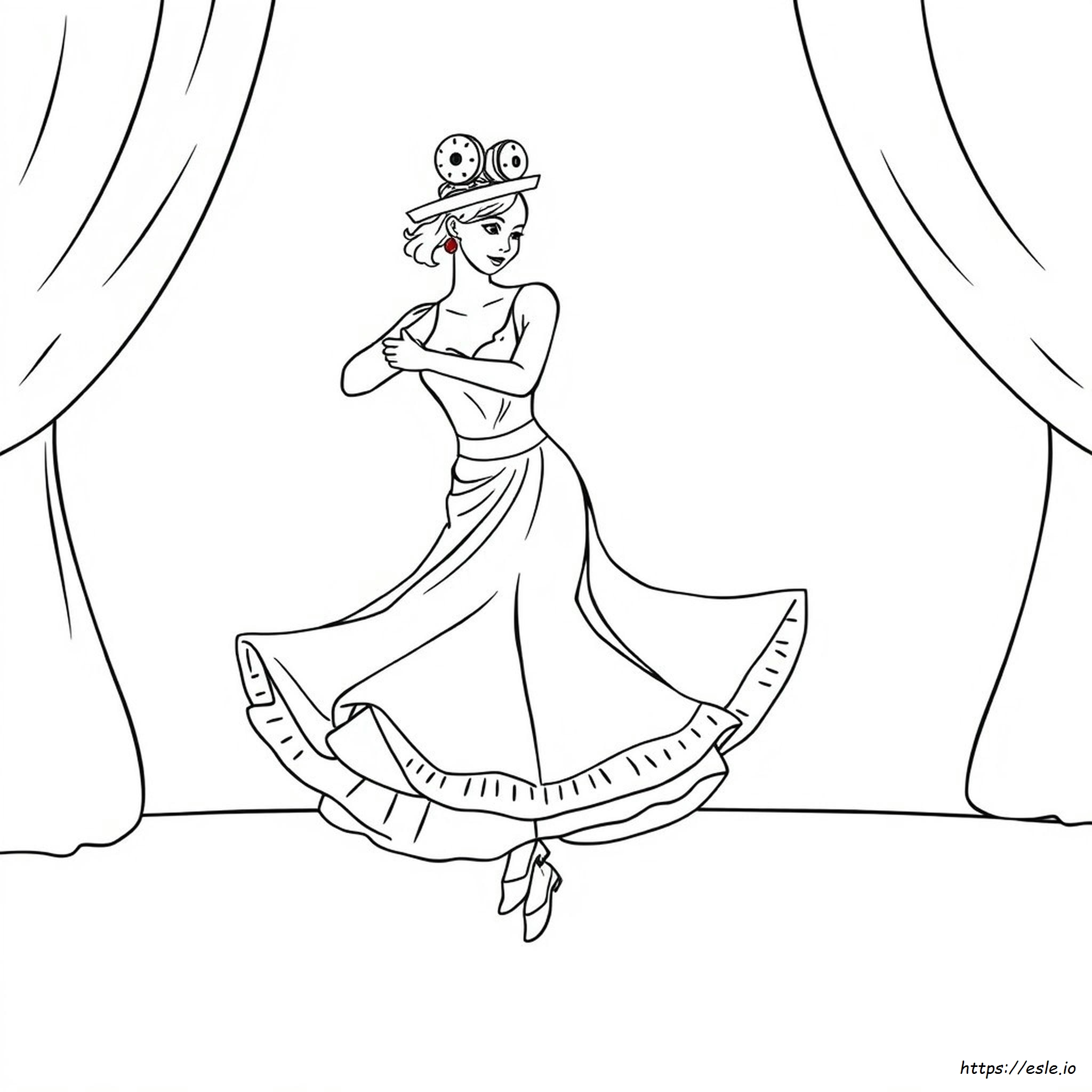 無料塗り絵 フラメンコダンサー