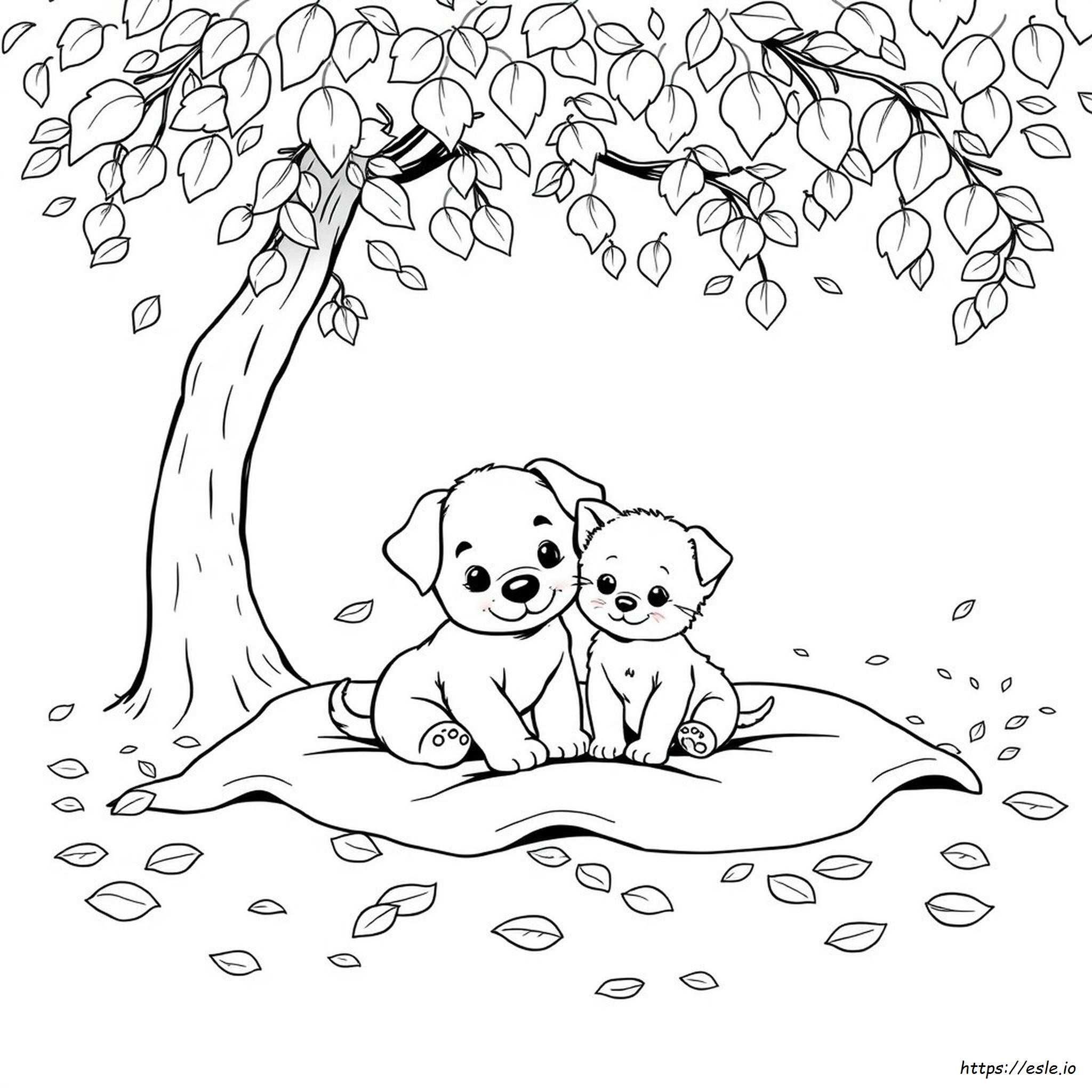 Puppy And Kitten Coloring Pages Printable