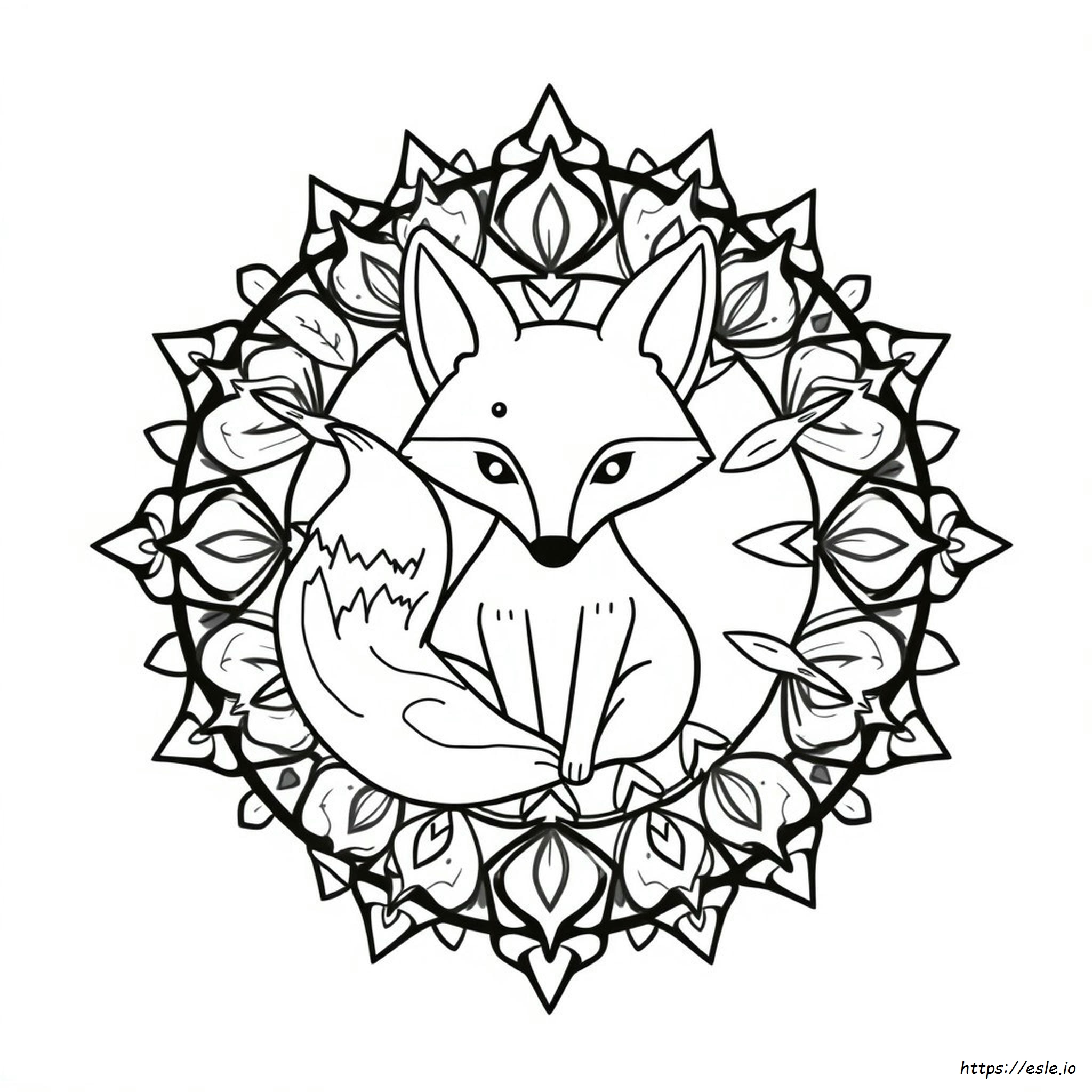 Mandala De Zorro Para Colorear Mandala De Zorro Para Colorear