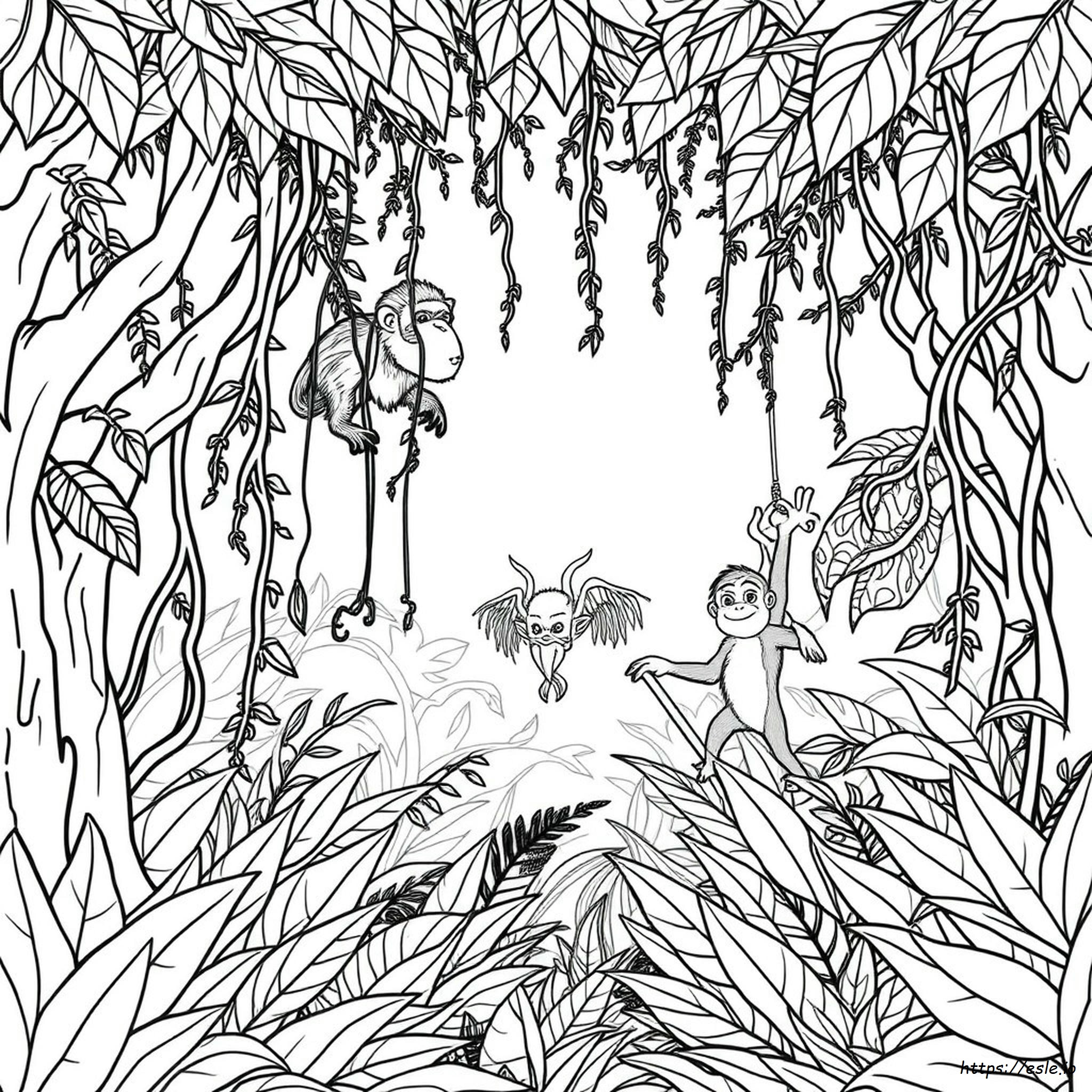 Spanish Worksheets Activities Coloring Jungle Actividades colorear ...