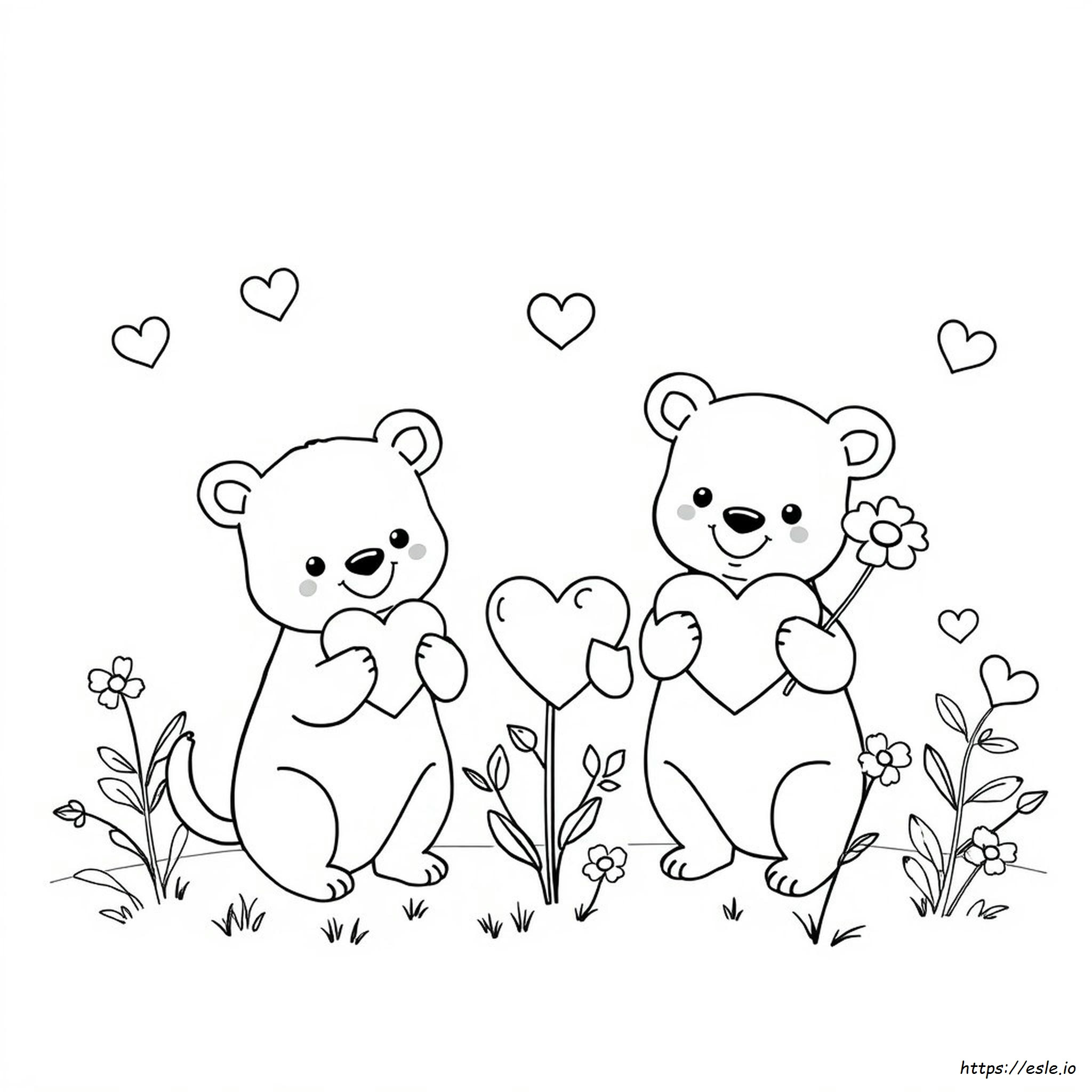 Dibujos De Animales Del Día De San Valentín Para Colorear