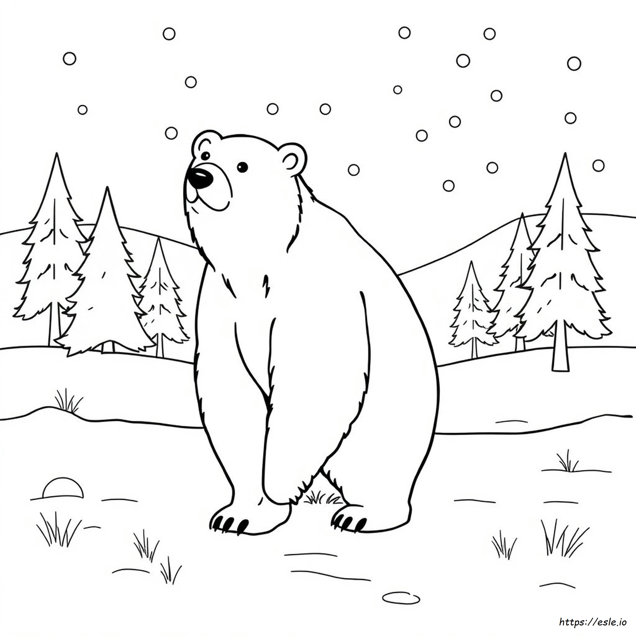Standing Bear Coloring Page