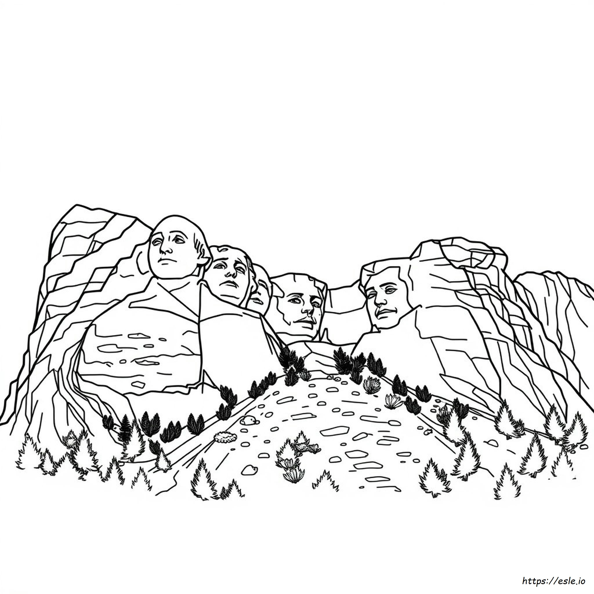 Mt Rushmore Coloring Page