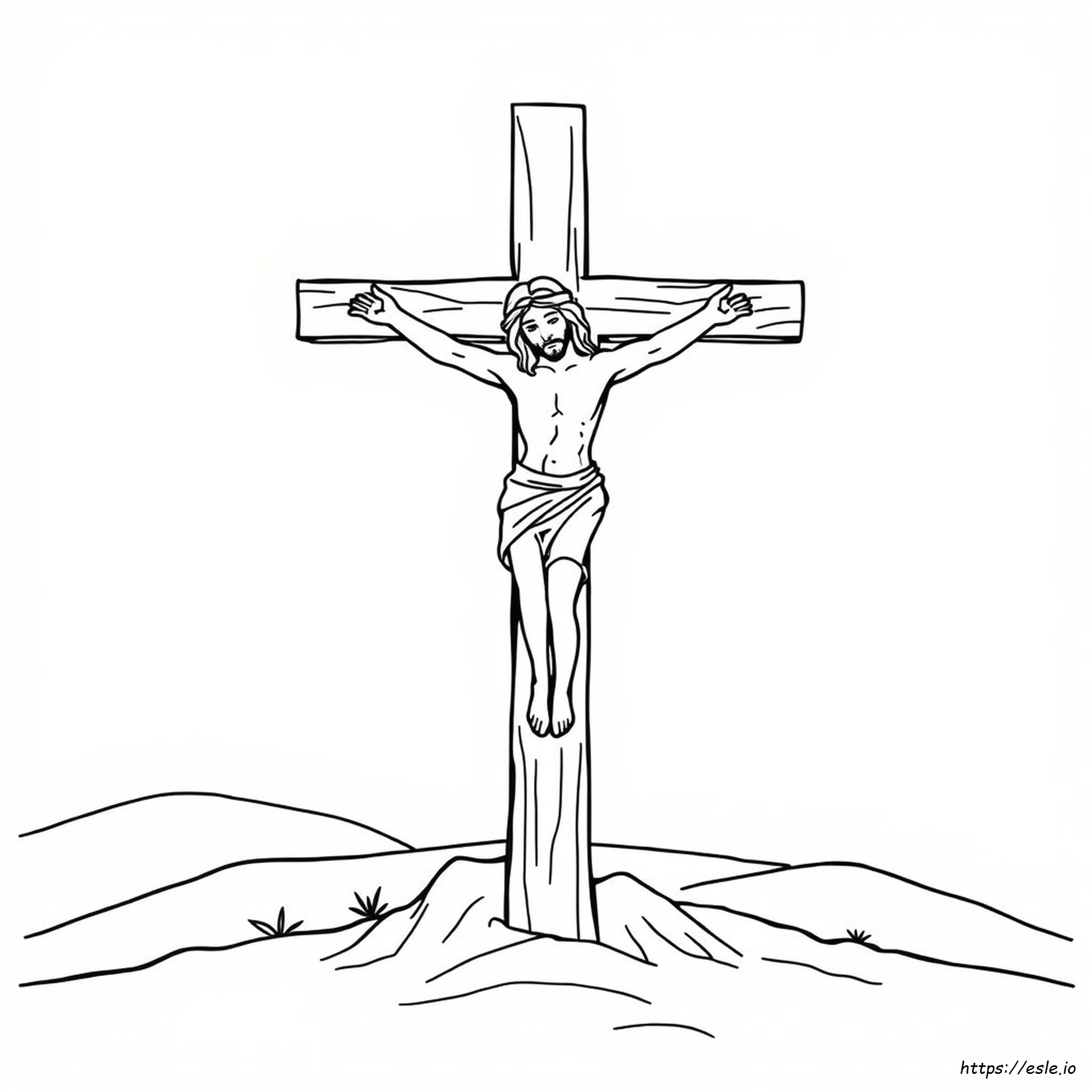 Página Para Colorear De La Crucifixión Imprimible