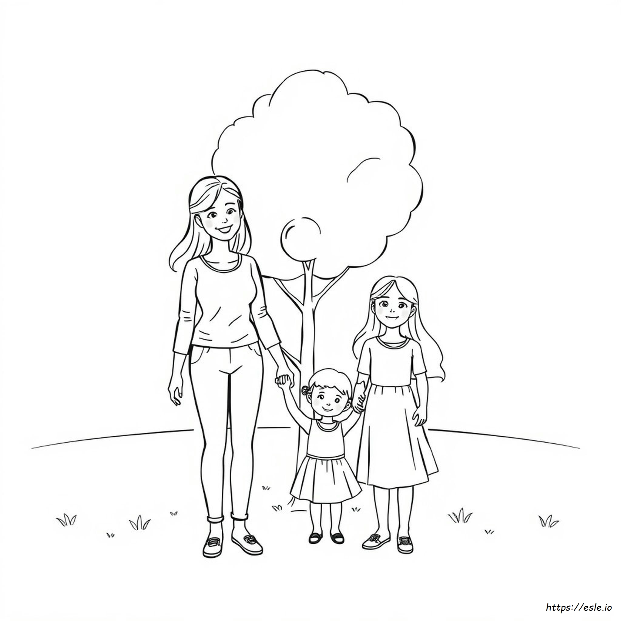 Mother And Daughter Coloring Pages