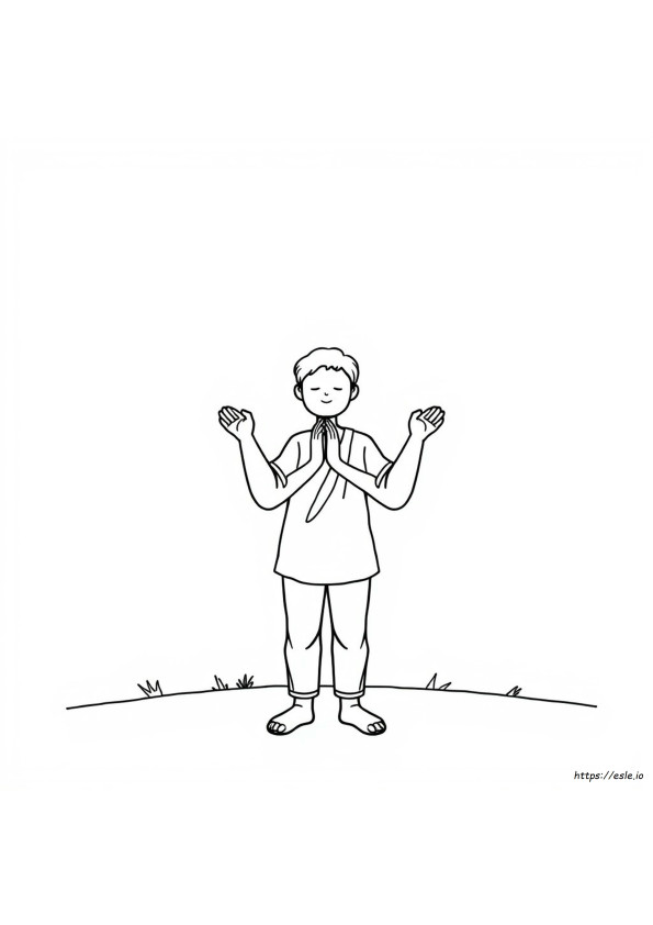 Five Finger Prayer Coloring Page