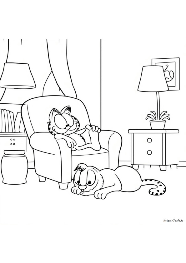 Garfield Odie Para Colorear