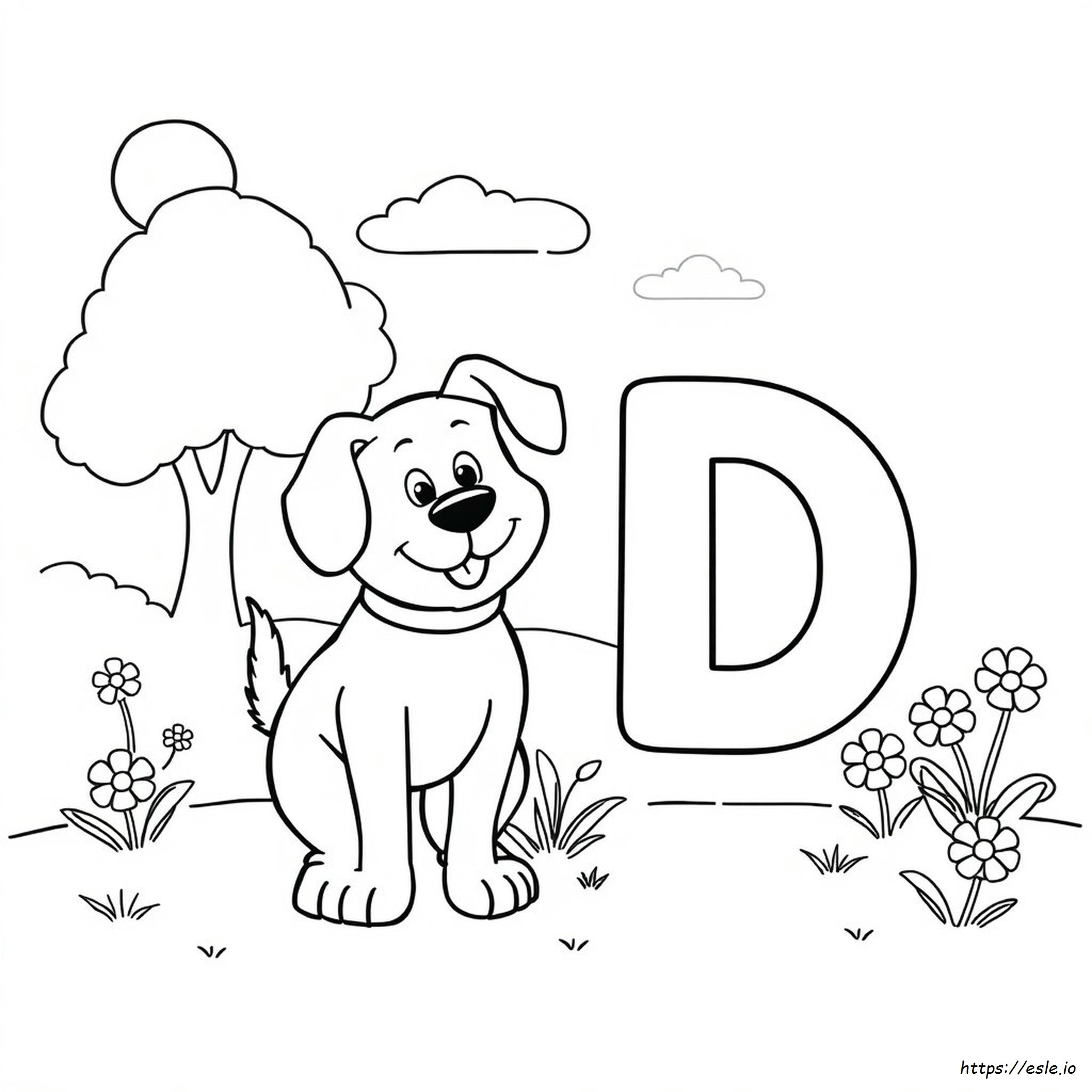 D Is For Dog Coloring Page