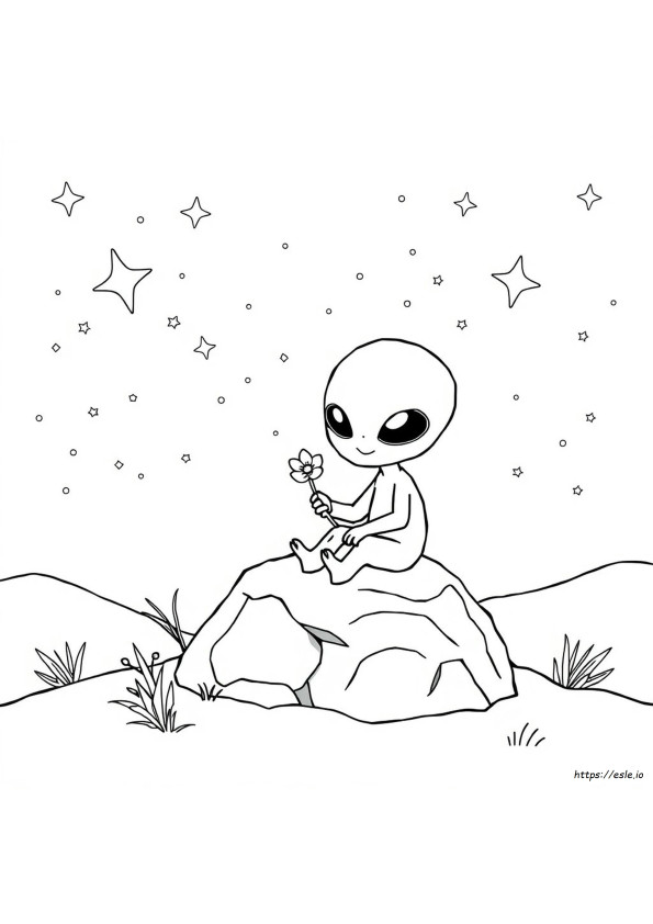 Alien Colouring Sheet