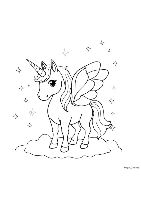 Printable Unicorn With Wings Coloring Pages