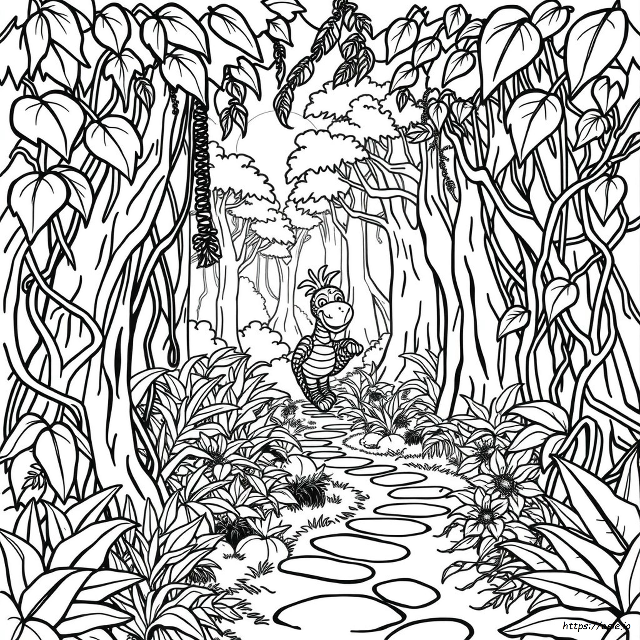 Sencillas Páginas Para Colorear De La Selva