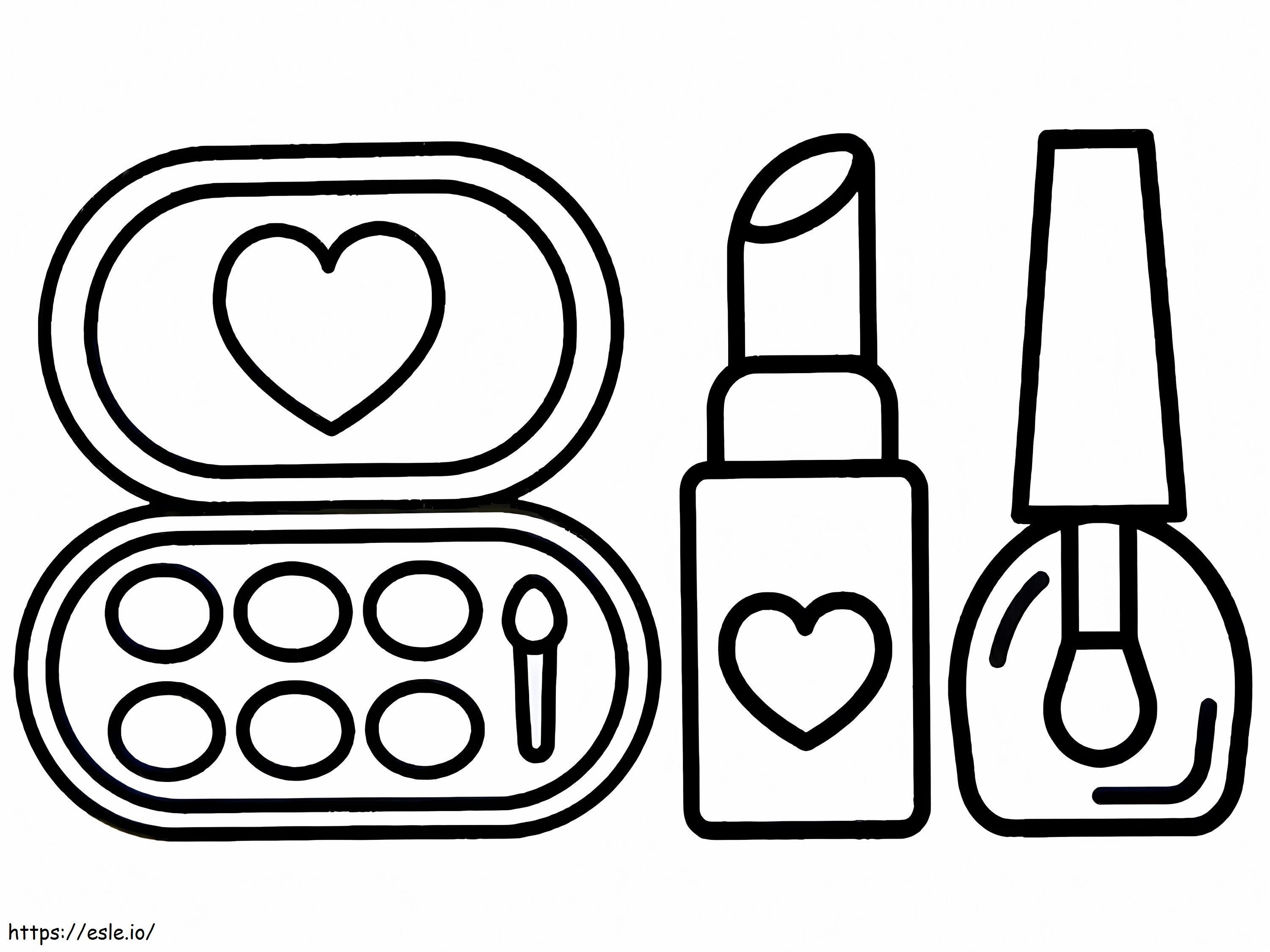 Easy Makeup Set Coloring Page Easy Makeup Set Coloring Page