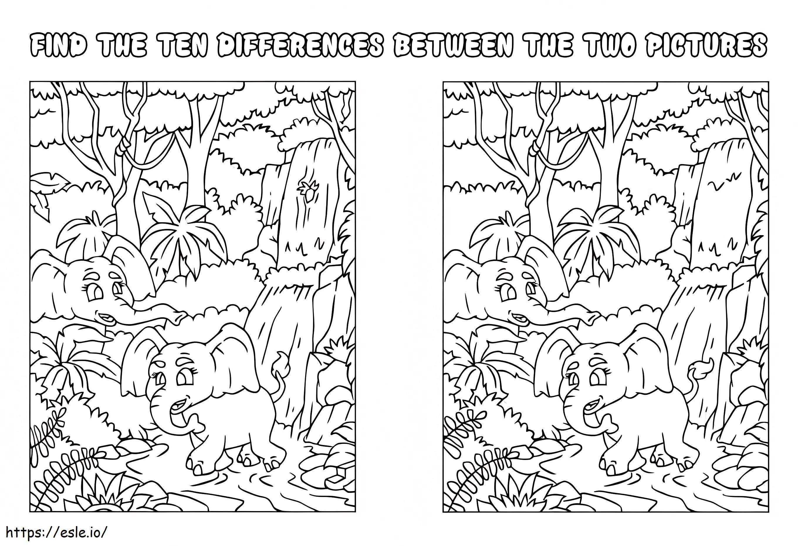 Find The Ten Differences Coloring Page