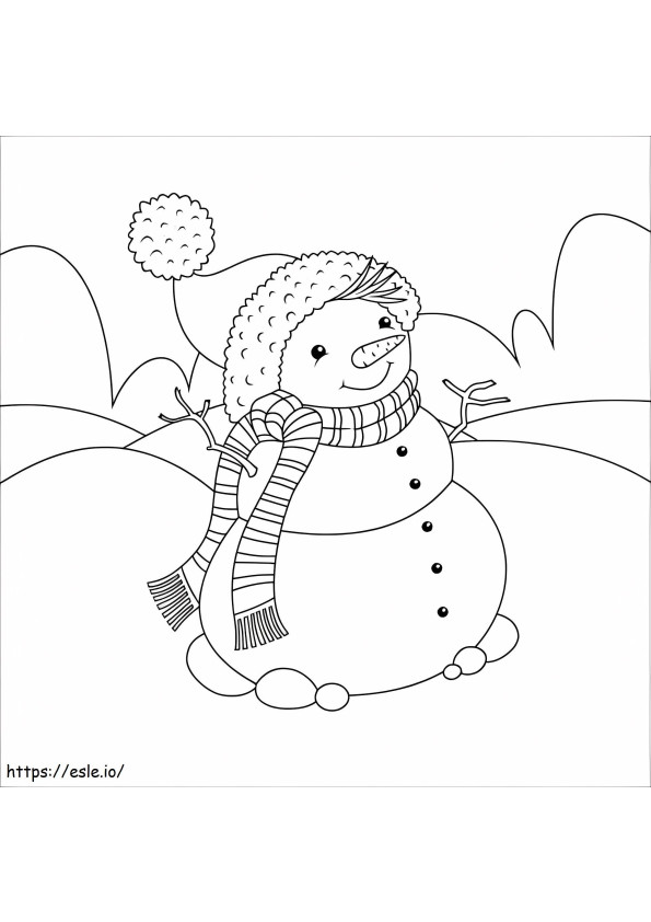 Basic Snowman coloring page