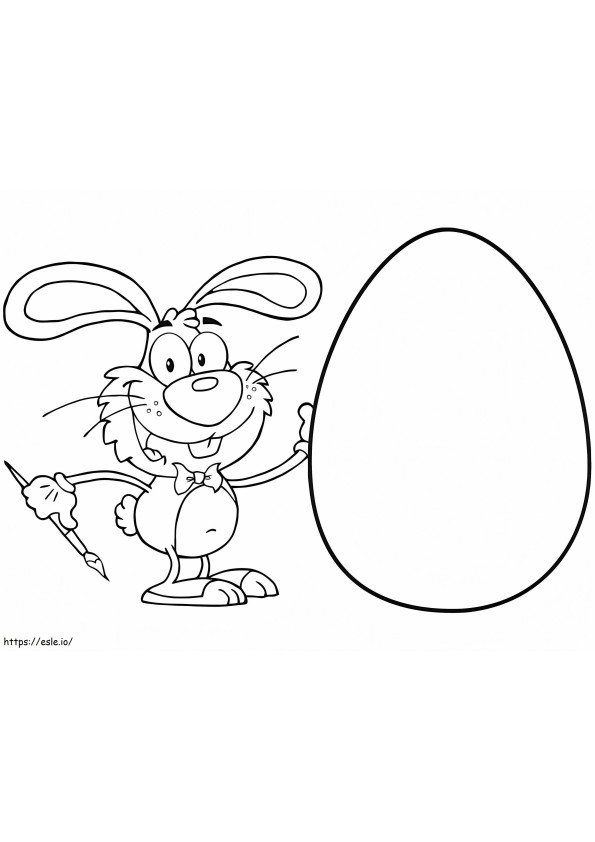 Easter Rabbit With Big Egg Coloring Page