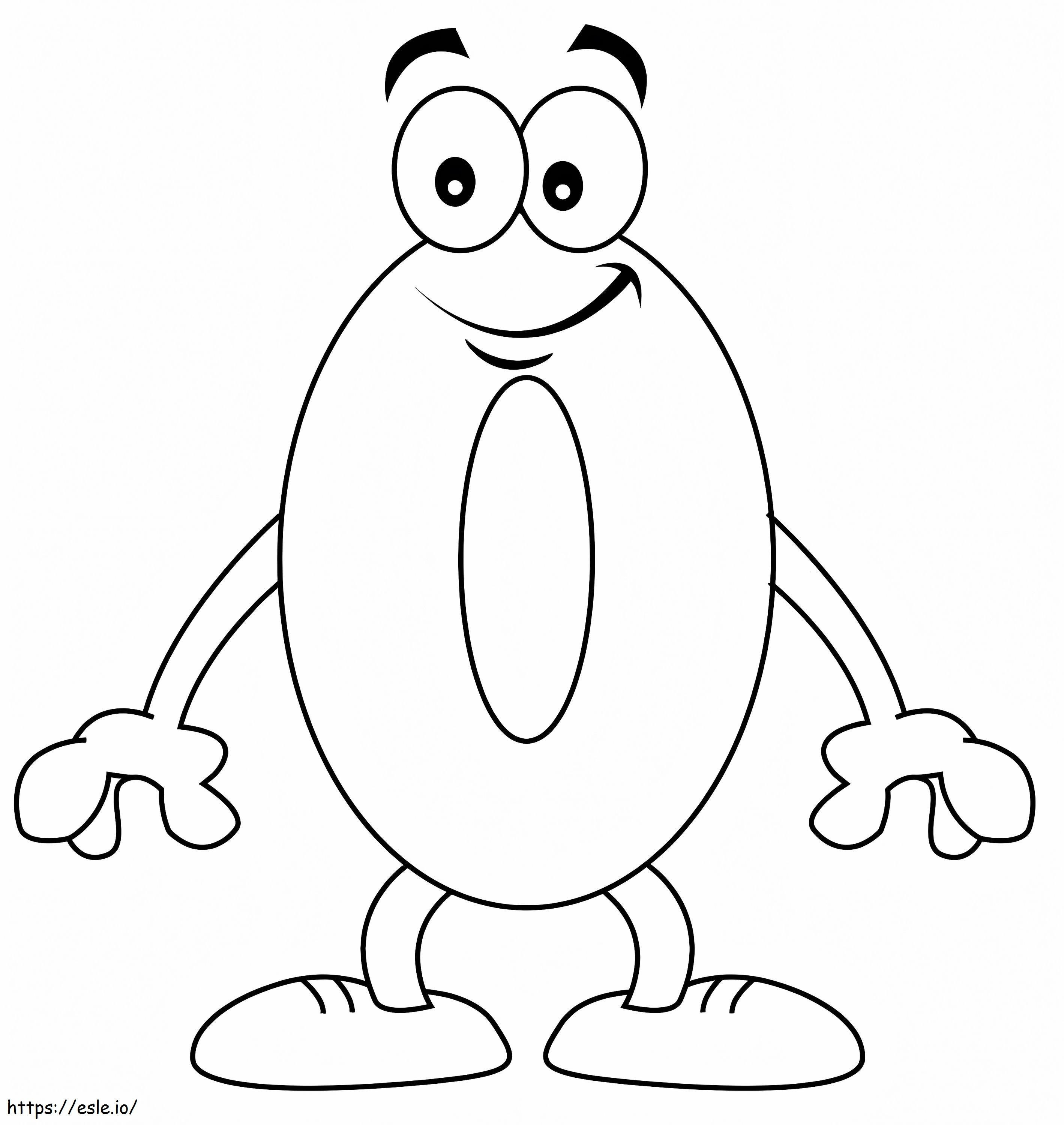 Happy Number 0 Coloring Page