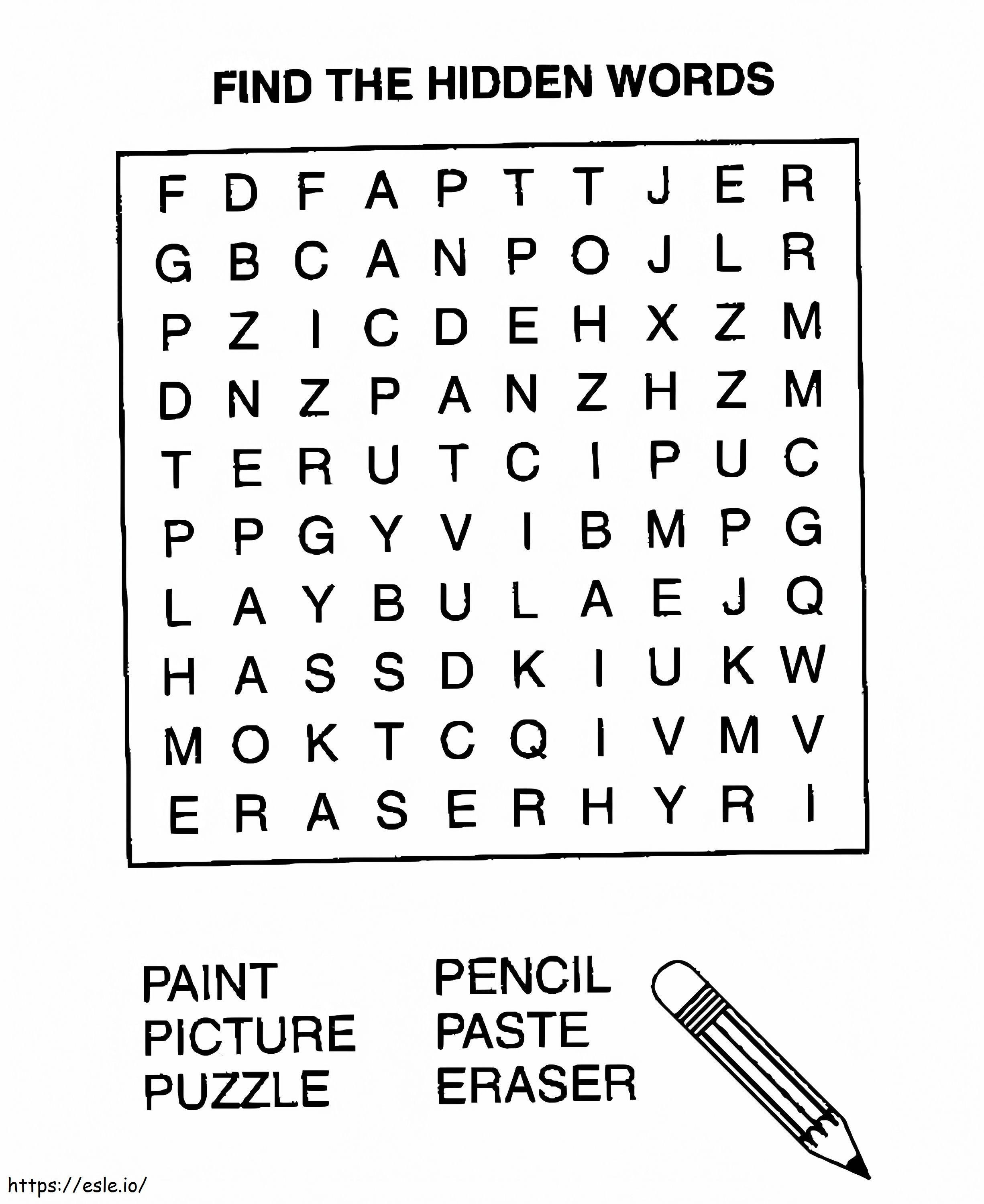 Word Search Printable Coloring Page