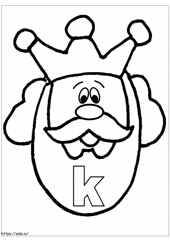 Letter K Easy coloring page